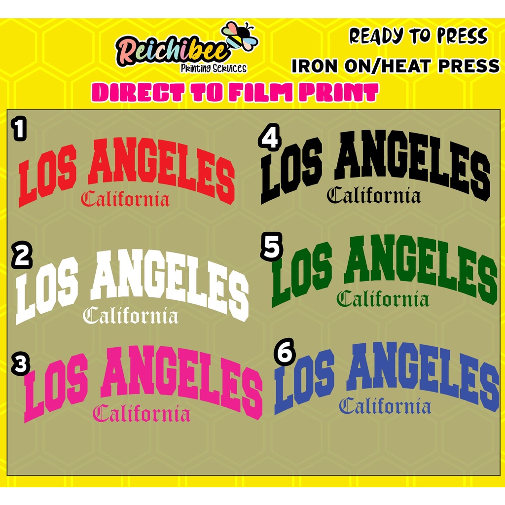STREET WEAR DTF STICKER IRON ON LOS ANGELES | Shopee Philippines