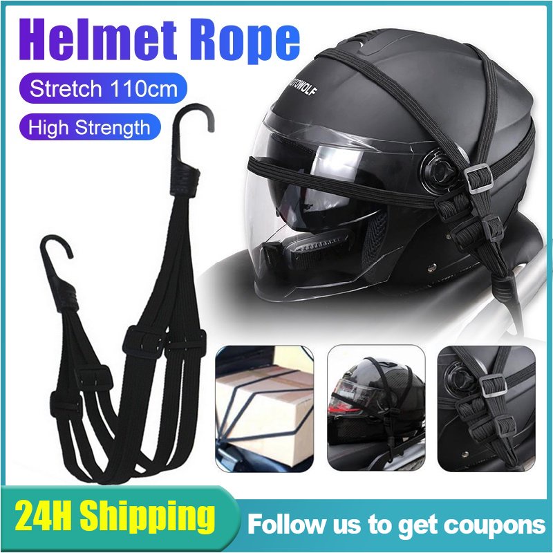 Motorcycle Helmet Rope Cord Tailstock Ropes Mesh Luggage Helmet Holder ...