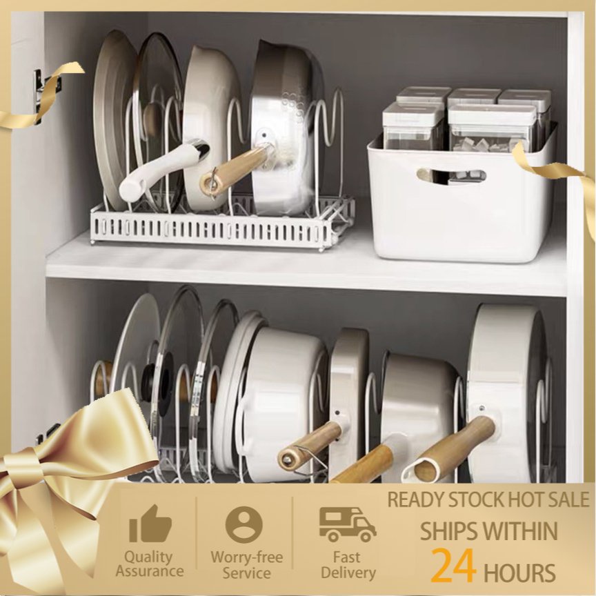 Pot lid rack countertop multi-functional storage rack household ...