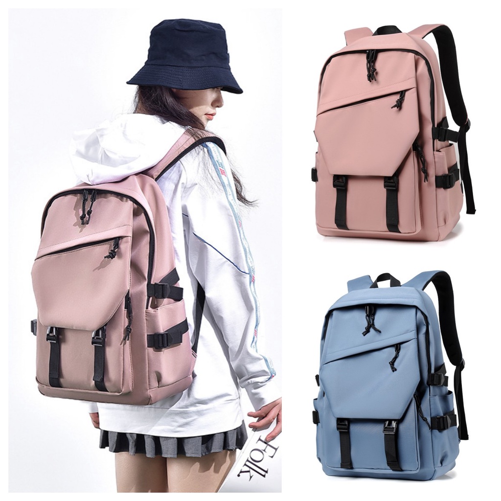 NEW Simple Black Backpack Teenager School Bag Canvas Notebook Backpack ...