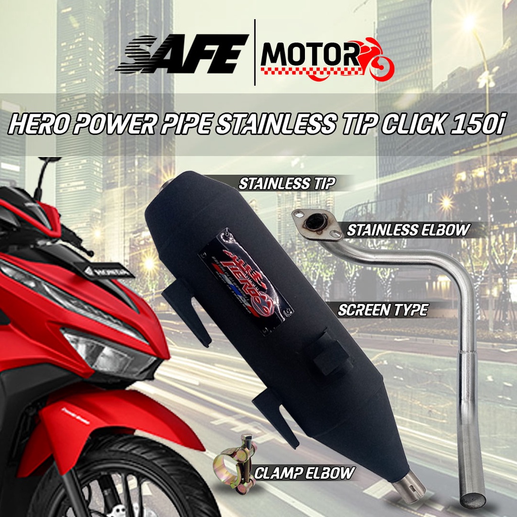 HERO POWER PIPE STAINLESS TIP FOR CLICK 125/CLICK 150 MADE IN THAILAND | Shopee Philippines