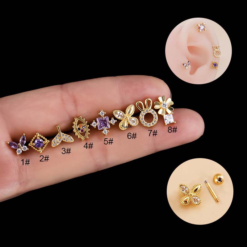 1 Piece 2023 New Cartilage Earring Stainless Steel Helix Pinna Piercing ...