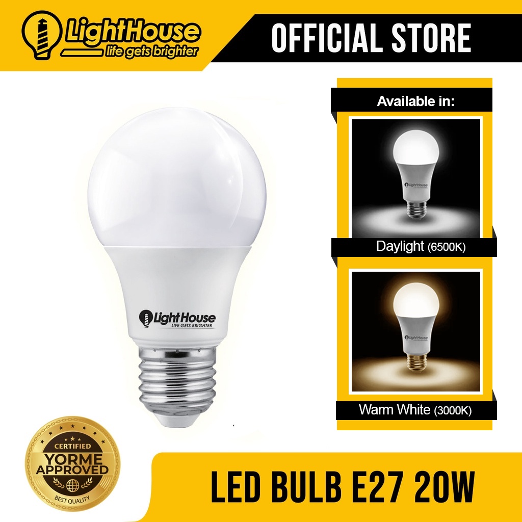 Lighthouse LED Bulb E27 PREMIUM 20W A67 DAYLIGHT | WARM WHITE SOLD PER ...