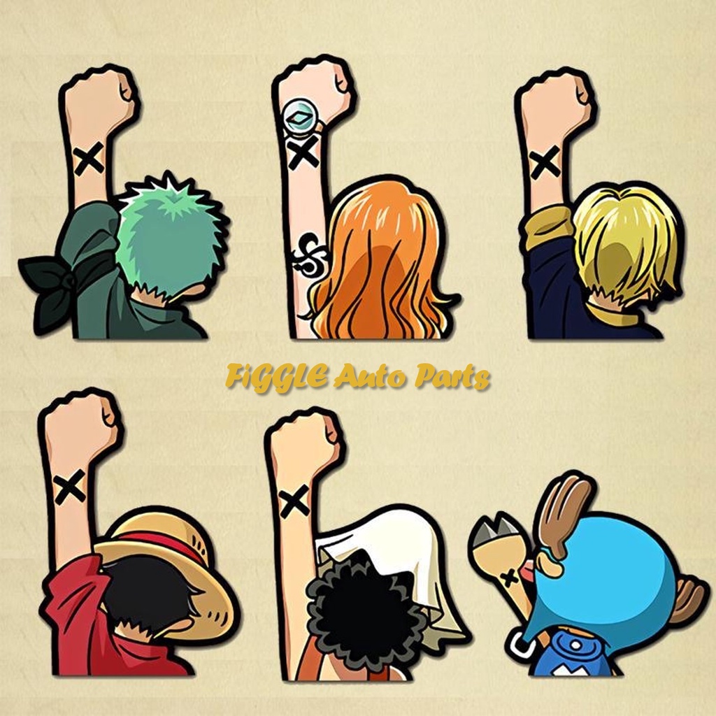 ONE PIECE Luffy Car Motorcycle Stickers Glass Window Sticker Decoration ...