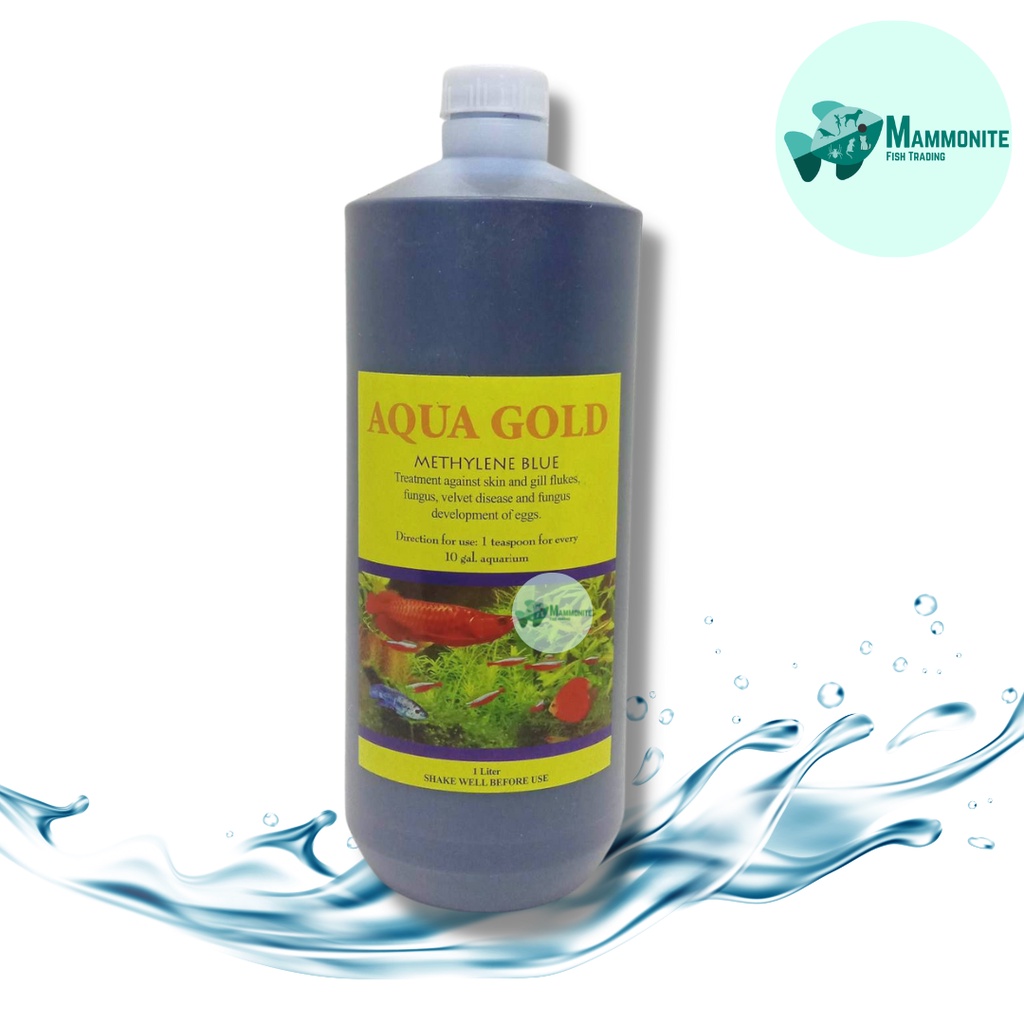 Aqua Gold Methylene Blue Meth Blue 1 Liter Aquarium Tank Fish Medicine ...