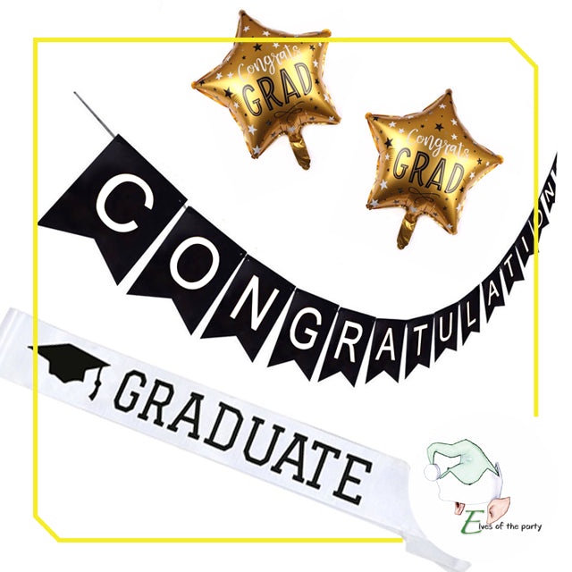 Congratulations Banner | Graduation Balloons | Graduate Sash Graduation ...