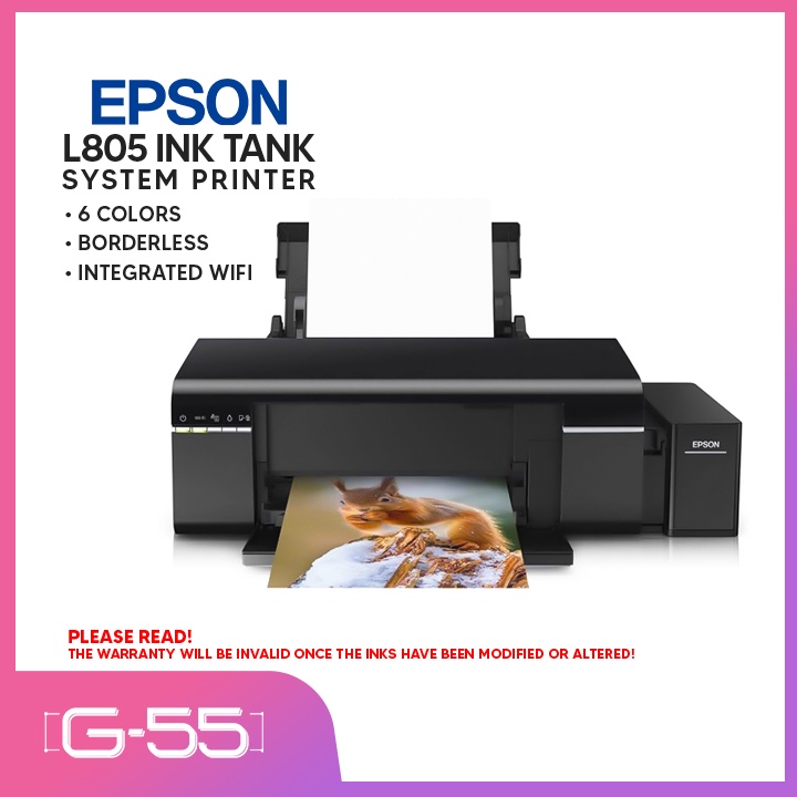 EPSON L805 with integrated Wi-Fi 6 COLORS INK TANK PRINTER ( UV DYE ...