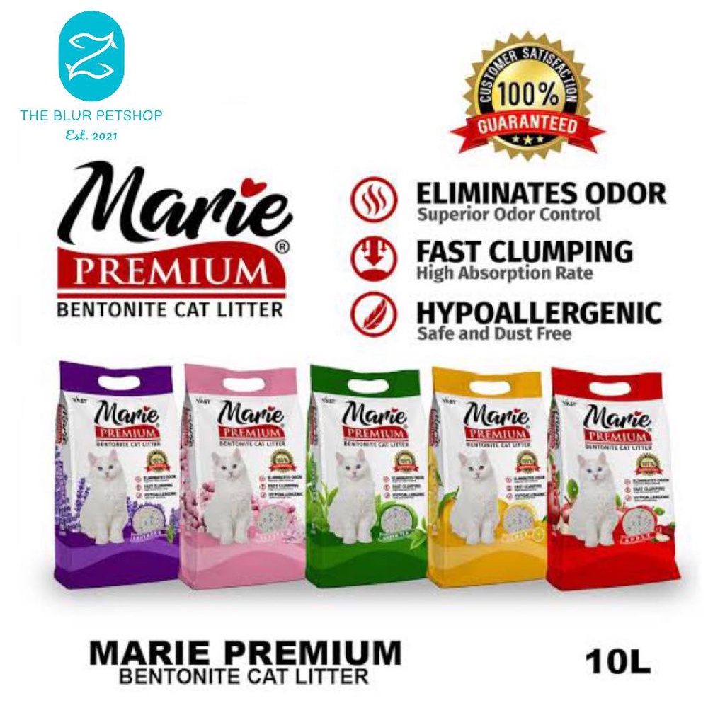 10L Marie Premium Bentonite Cat Litter Cats Pet Essentials | Shopee Philippines