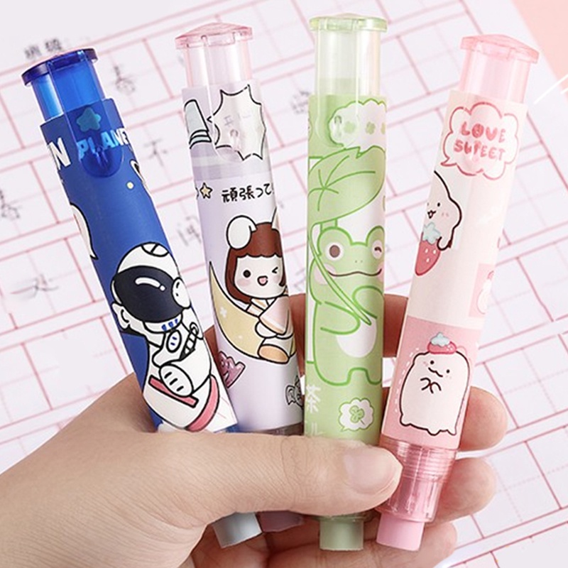 Lovely Cartoon Large Retractable Eraser Student Portable Pen Shape ...