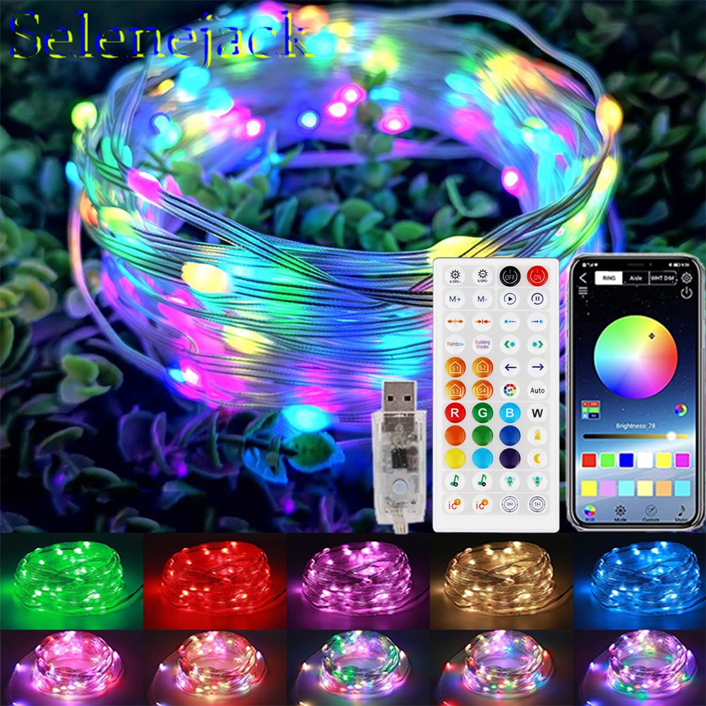 10M 100 Bluetooth Smart String Lights USB RGB Music Sync RGB Firefly ...