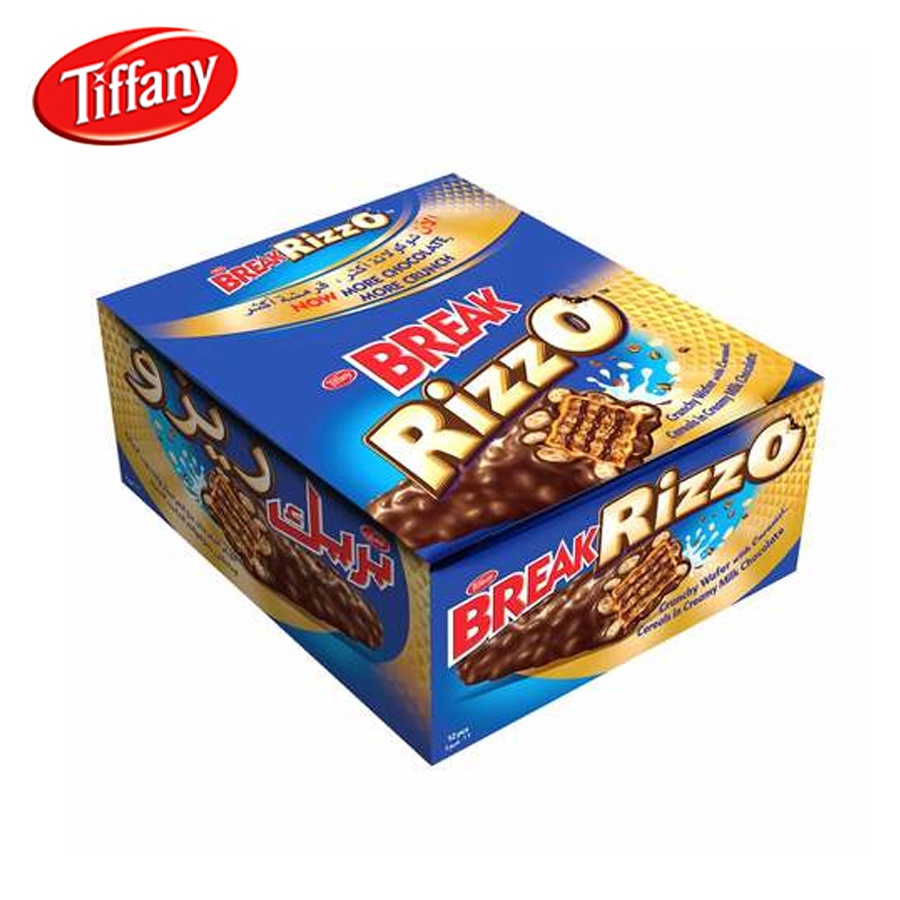 Tiffany Break Rizzo Crunchy Wafer With Caramel Crispies In Creamy Milk Chocolate 12 X 30g