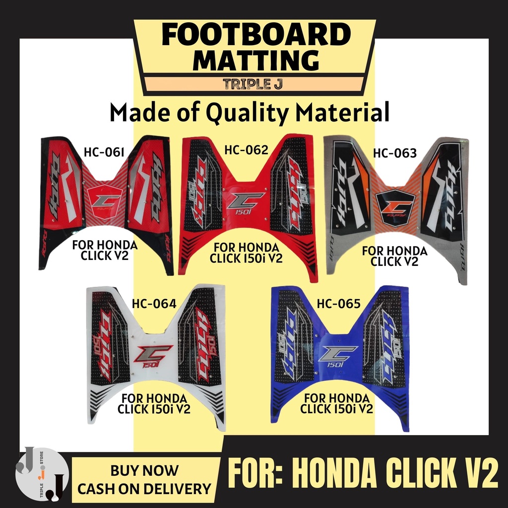 Motorcycle Footboard Matting For Honda Click 125 & Click 150i V2 ...