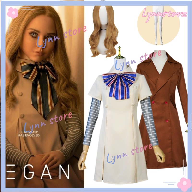 Horror Movies COS M3GAN Cosplay Costume AI Doll Robots Dress Wig ...