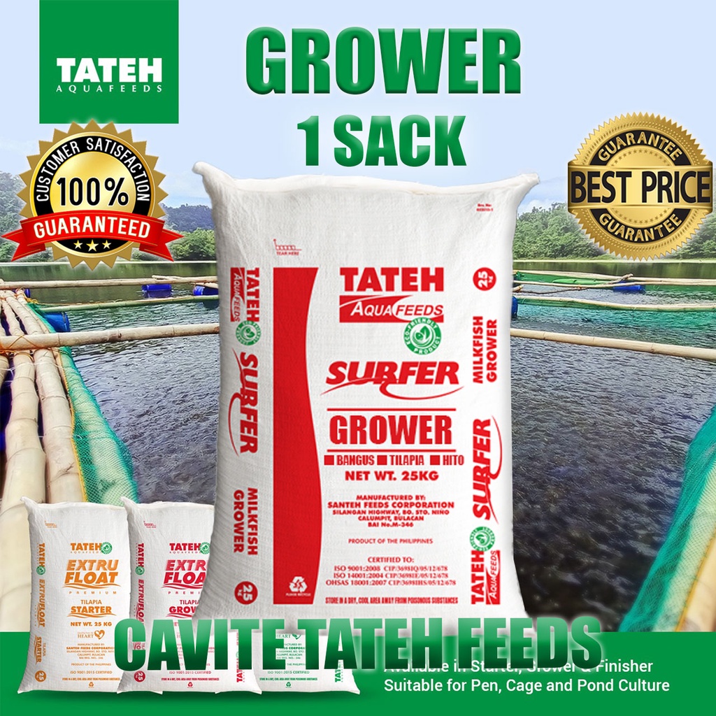 grower TATEH Aquafeeds 1sack Tilapia, Hito, Bangus, Koi ETC. | Shopee ...