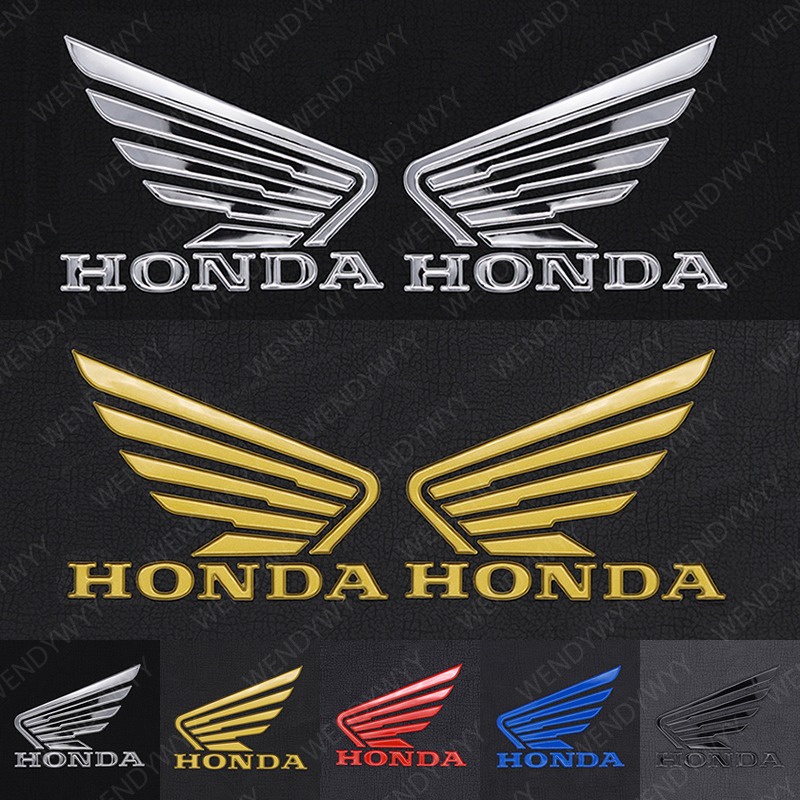 Left & Right Honda Wings 3M Plastic 3D Soft Rubber Logos Emblem Sticker ...