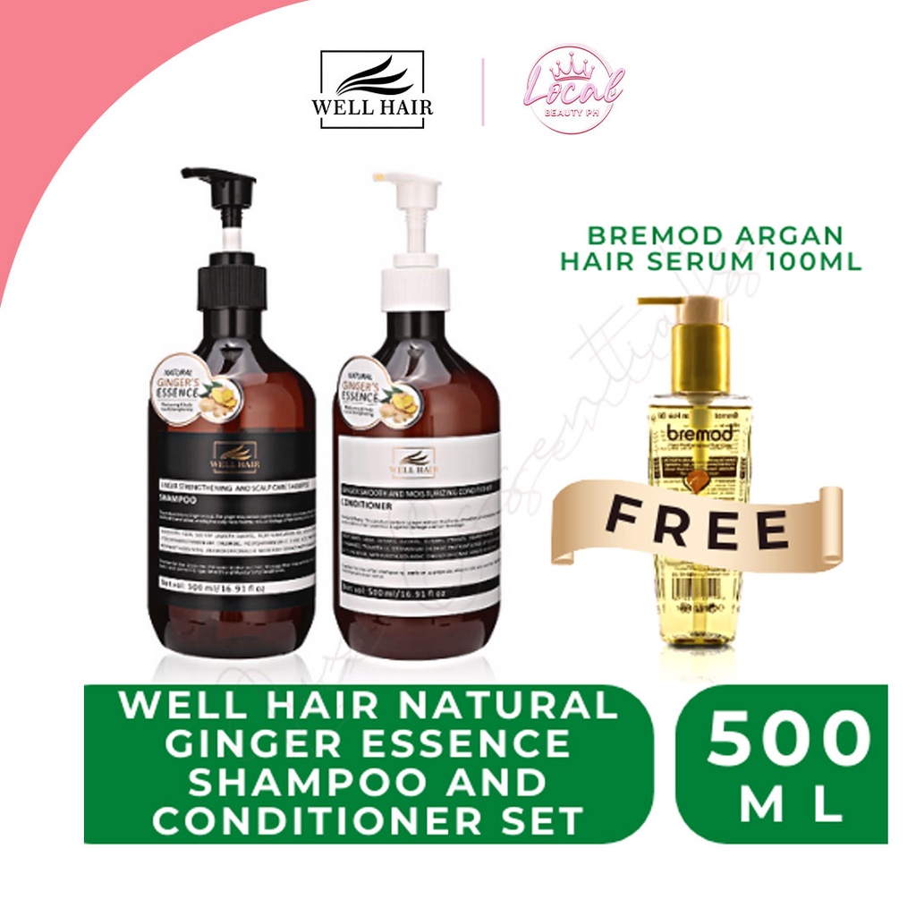 Well Hair Natural Ginger Essence Boosting Hair Shampoo Andconditioner