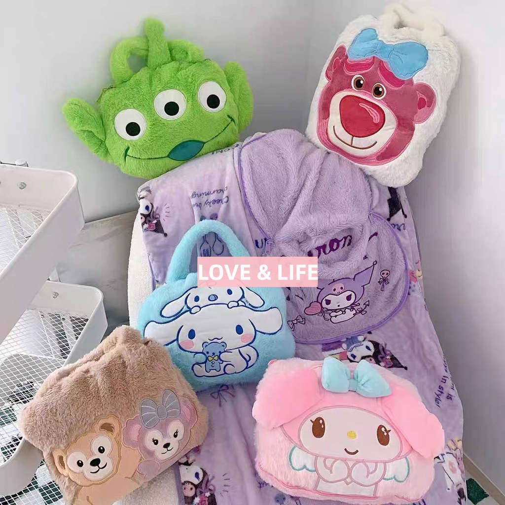 Sanrio Kuromi Cinnamoroll Cartoon Printed Portable Blanket Bag | Shopee ...