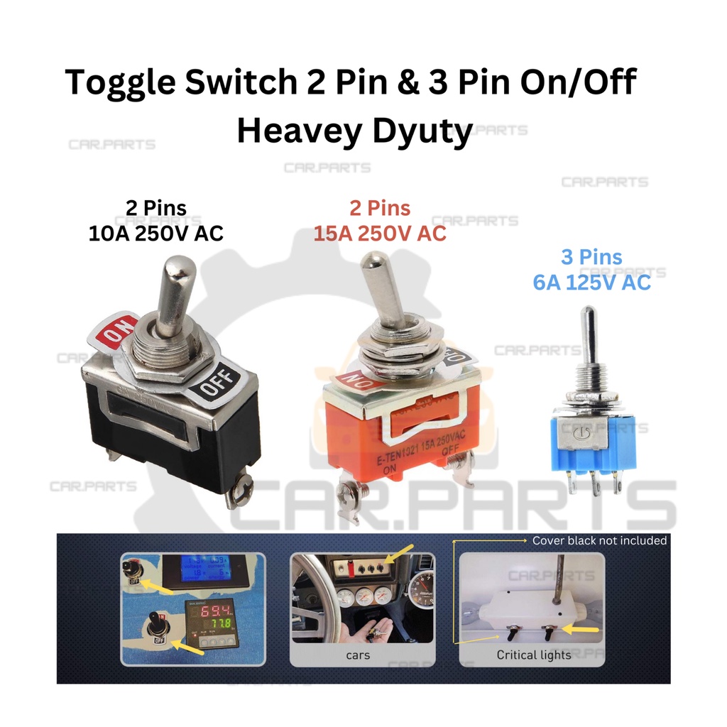 CP Toggle Switch 2 Pin and 3 Pin On-Off Heavy Duty | Shopee Philippines