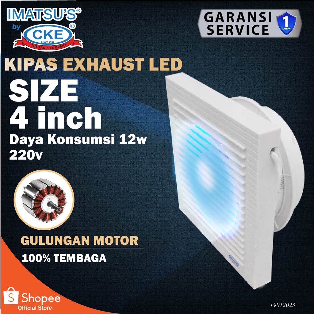 Exhaust Fan 4inch Imatsu APC10K With LED Home Toilet Kitchen Restaurant ...