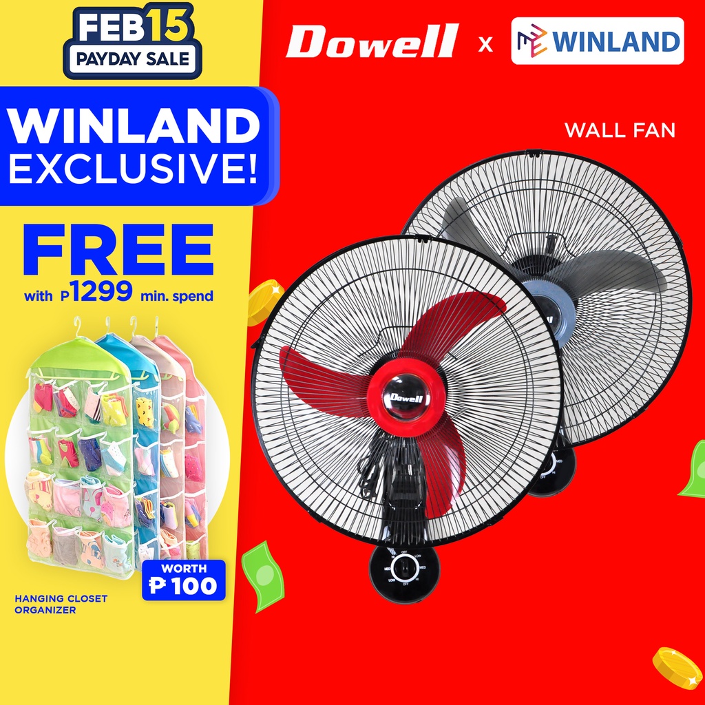 DOWELL by Winland 16 inch 3-speed rotary switch wall fan | Electric Fan ...