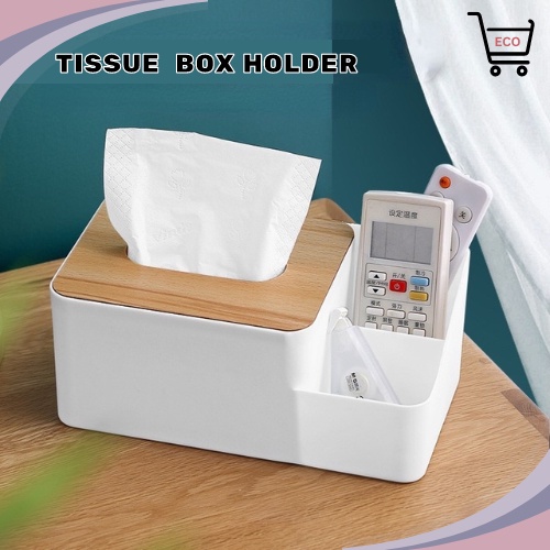 White Tissue Holder Wooden Tissue Box With Cover Desktop Tissue ...