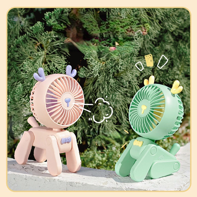 Desktop Decoration Fans Cute Pet Dog Rechargeable Usb Small Electric ...