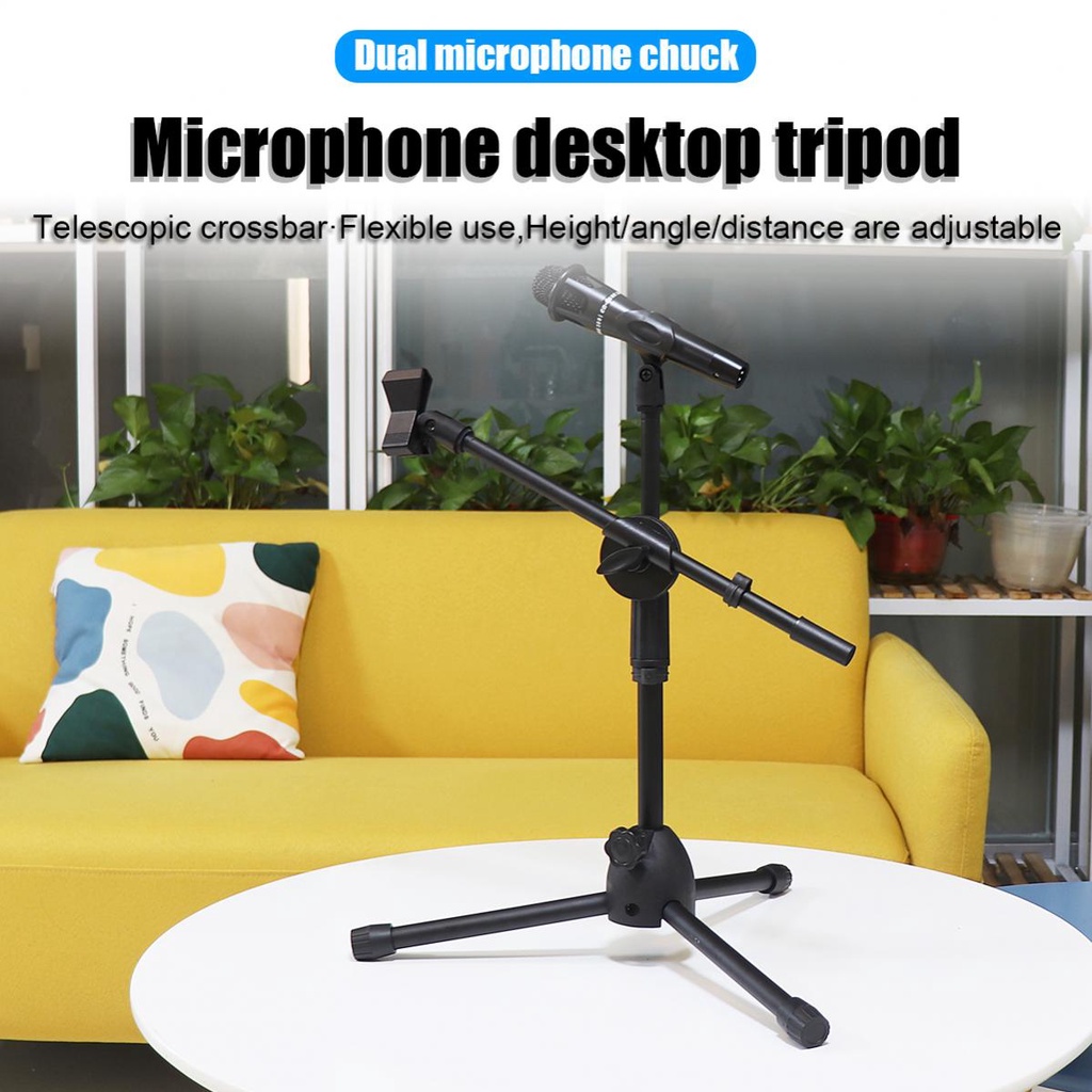Floor Microphone Tripod Swing Arm Retractable Metal Microphone Stand ...