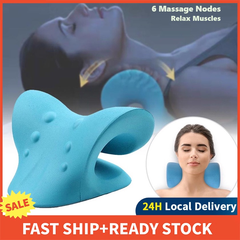Neck Shoulder Stretcher Relaxer Cervical Pillow Relaxer Relief Massage 3220