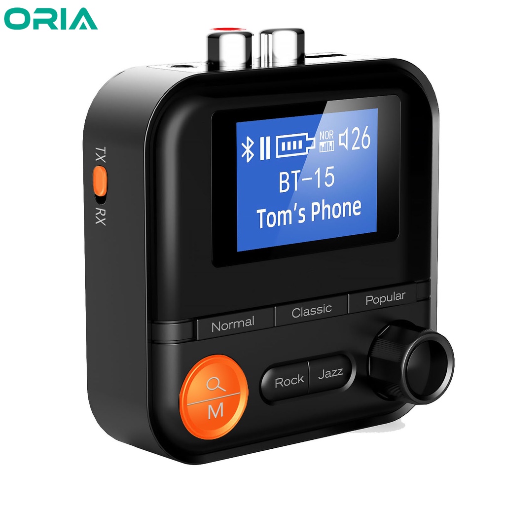 ORIA Wireless Bluetooth 5.2 Transmitter Receiver 2 in 1 Audio Adapter ...