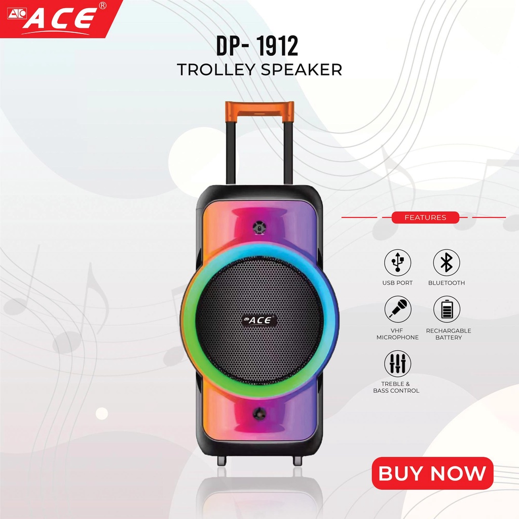 ACE DP-1912 Trolley 8" Bluetooth Speaker | Shopee Philippines