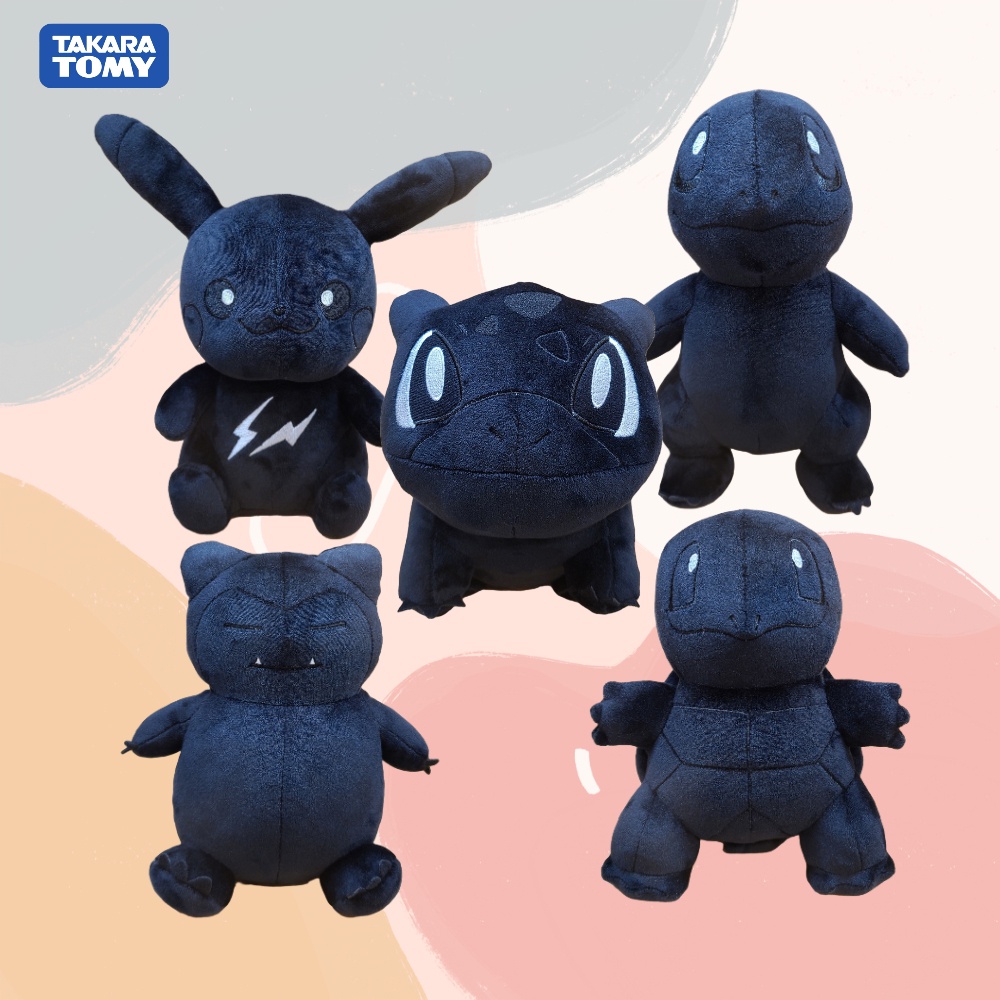 Black Pokemon Plush Toy Cartoon Kawaii Bulbasaur Charmander Squirtle ...