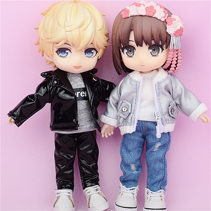 bjd ob11 Jacket colorful laser coat leather coat 1/12 doll clothes GSC ...