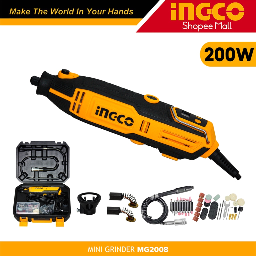 Ingco MG2008 Mini Die Grinder Set 200W Grinder Drill Engraver Rotary ...