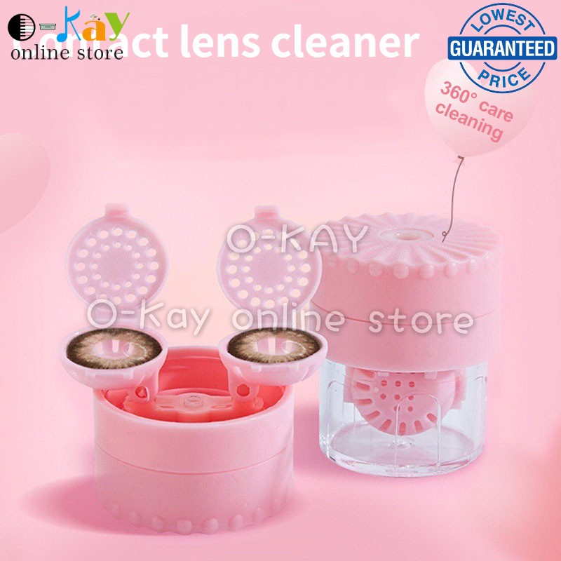 O-KAY Contact Lens Cleaner Portable Manual Rotating Myopia Case Glasses ...