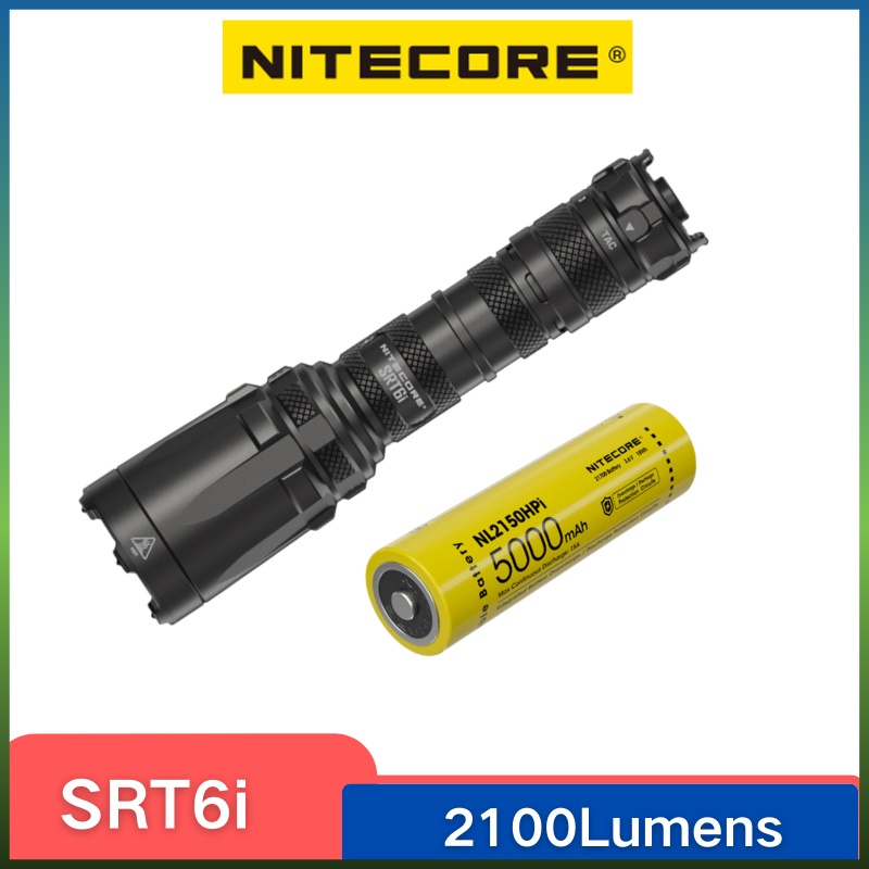 NITECORE SRT6i Rechargeable Flashlight 2100Lumens Ultra Strong Strike ...