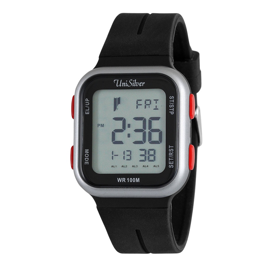 UniSilver TIME Men's Digital Black Rubber KW4069-1001 Watch | Shopee ...