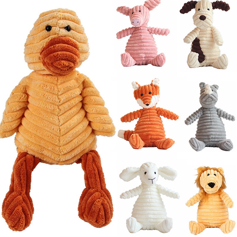 Corduroy Bunny Monkey Fox Pig Lion Sheep Plush Toys Cute Cartoon ...