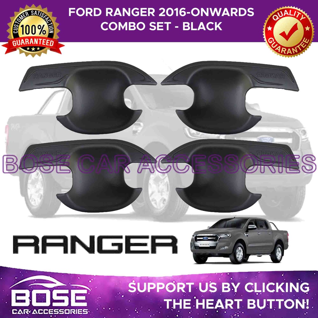 Ford Ranger T7 T8 Wildtrak Garnish Cover Set Black / Chrome 2016 - 2021 ...
