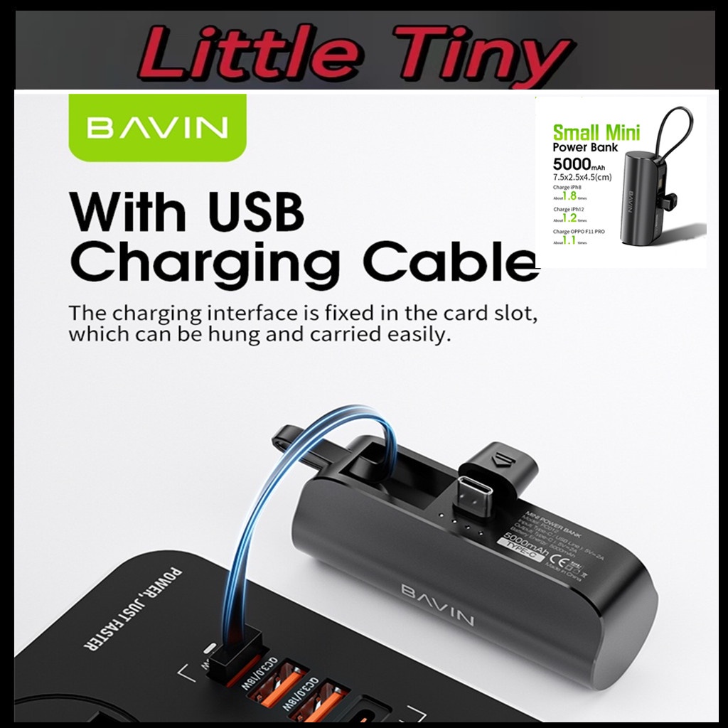 Bavin PC012/PC013 5000mAh Mini Fast Charging Portable Power Bank w ...