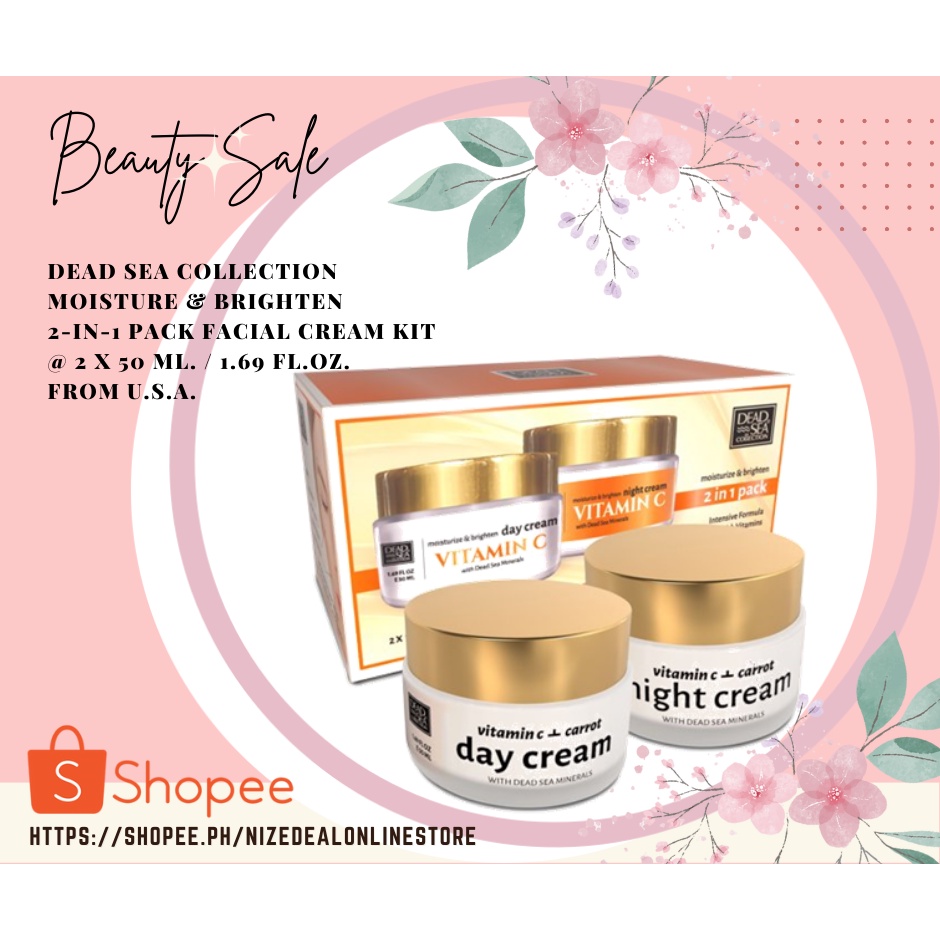 Dead Sea Collection Moisture And Brighten 2 In 1 Pack Facial Cream Kit 2