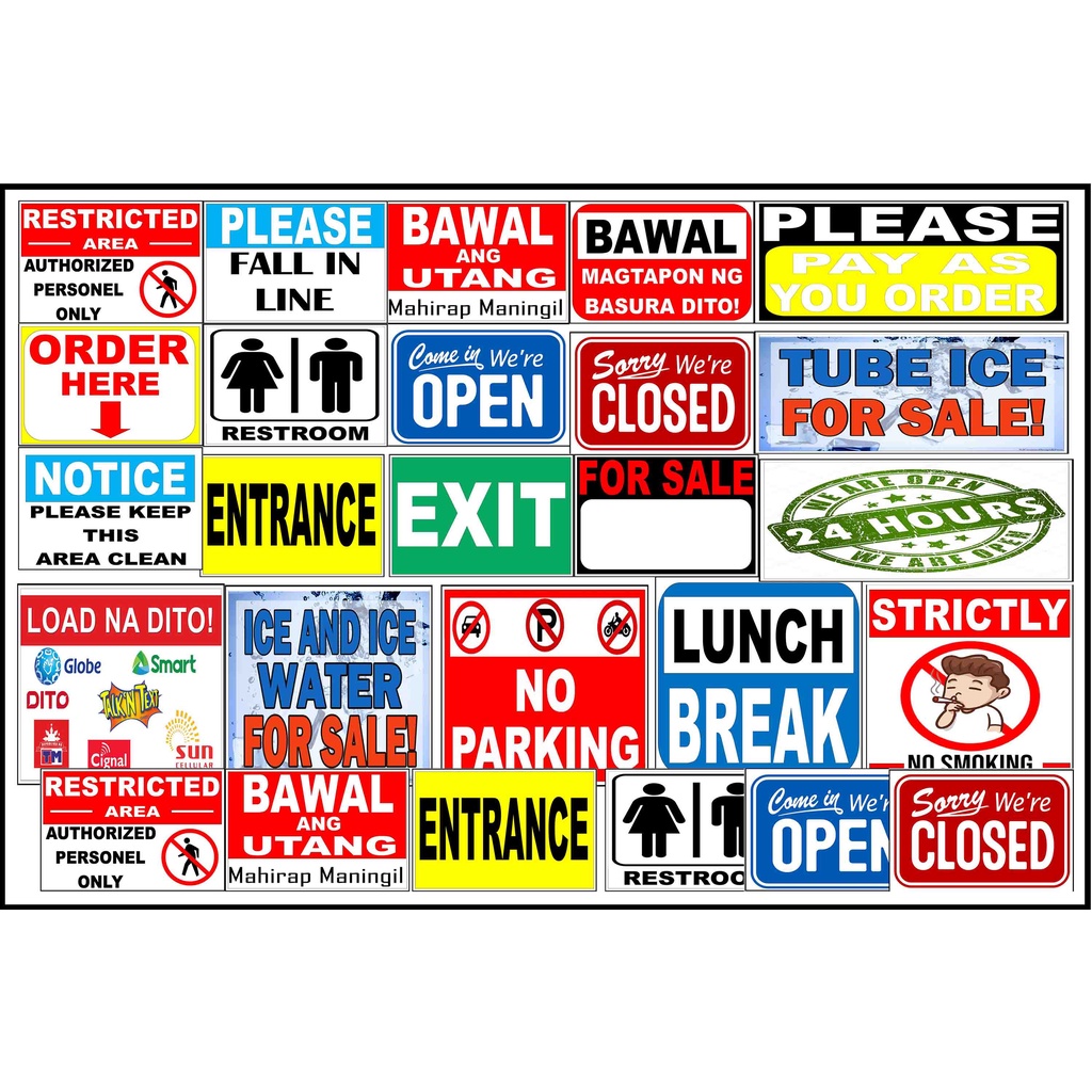 PVC Signage/ Laminated Signage/Customized Signage/COD | Shopee Philippines