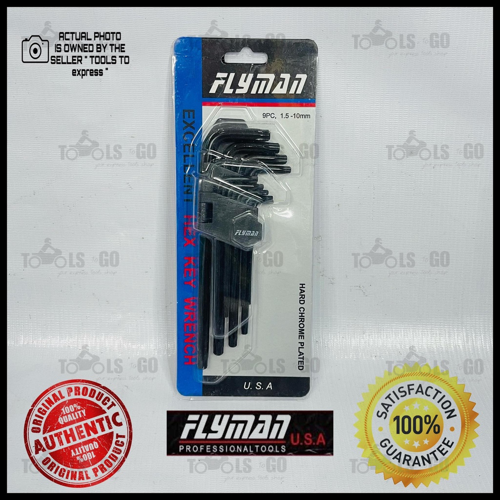 TTG Flyman 9 Pcs. Allen Wrench Set 12points | Shopee Philippines