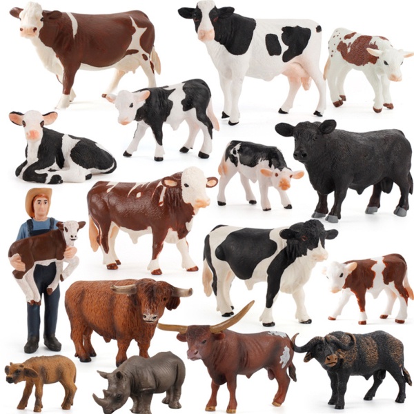 PZ Simulation Milk Cow Action Figures Realistic Cute Farm Animals Model ...