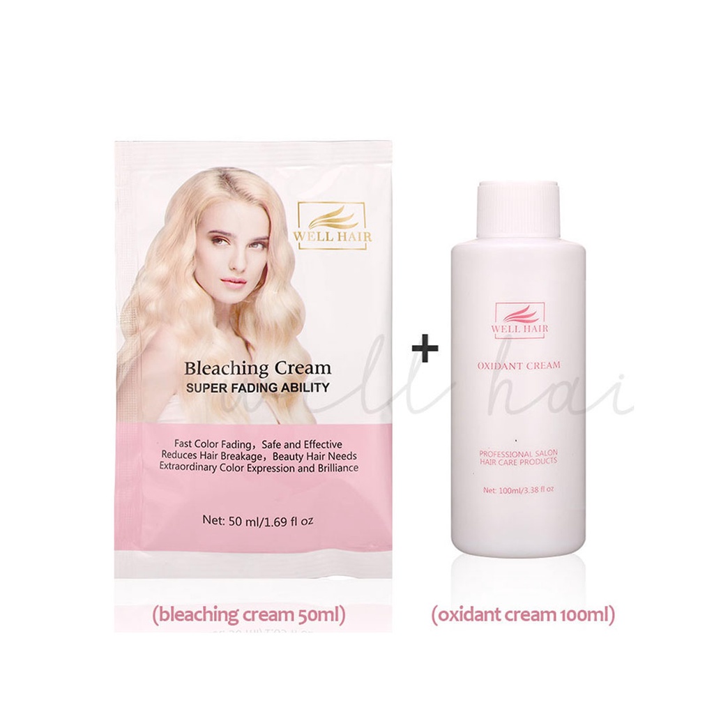 2 in 1 Fast Color Fading Hair Bleaching Cream Set 50ml Free with ...