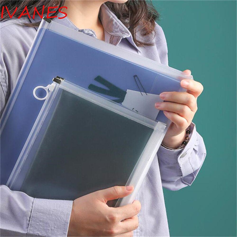 IVANES Document Bag Document Filing Bags PVC Zipper Pouch Binder Bag ...