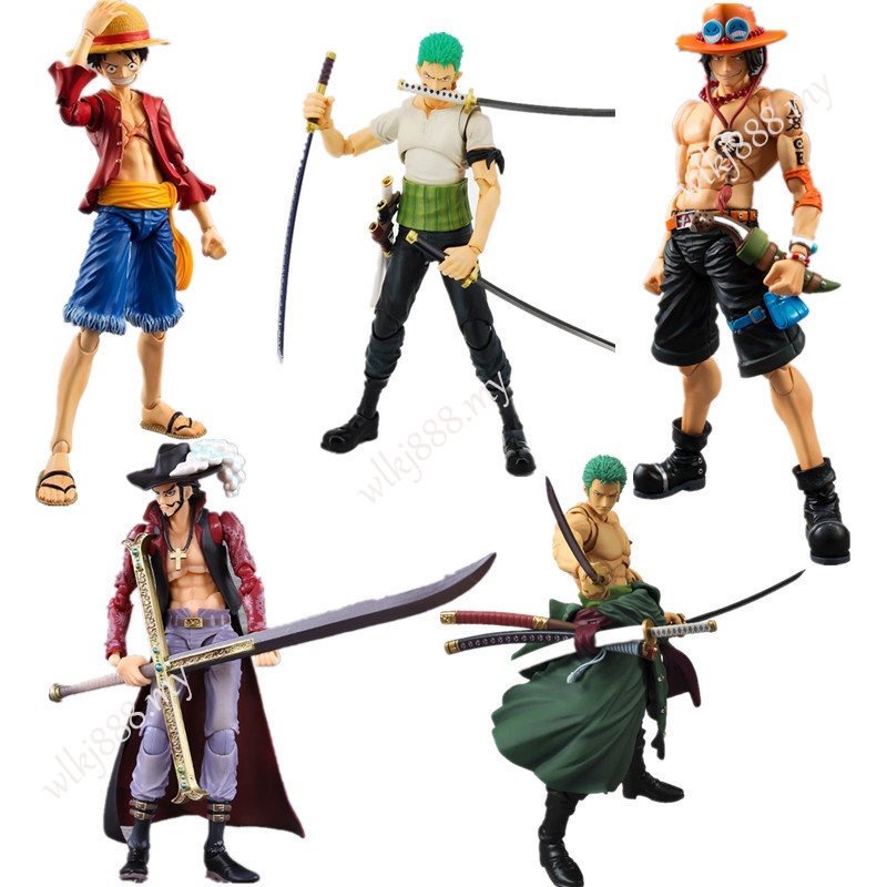 One Piece Luffy Zoro Ace Movable 1:10 Scale 18cm Change Face Anime ... One Piece Luffy Zoro Ace Movable 1:10 Scale 18cm Change Face Anime ...