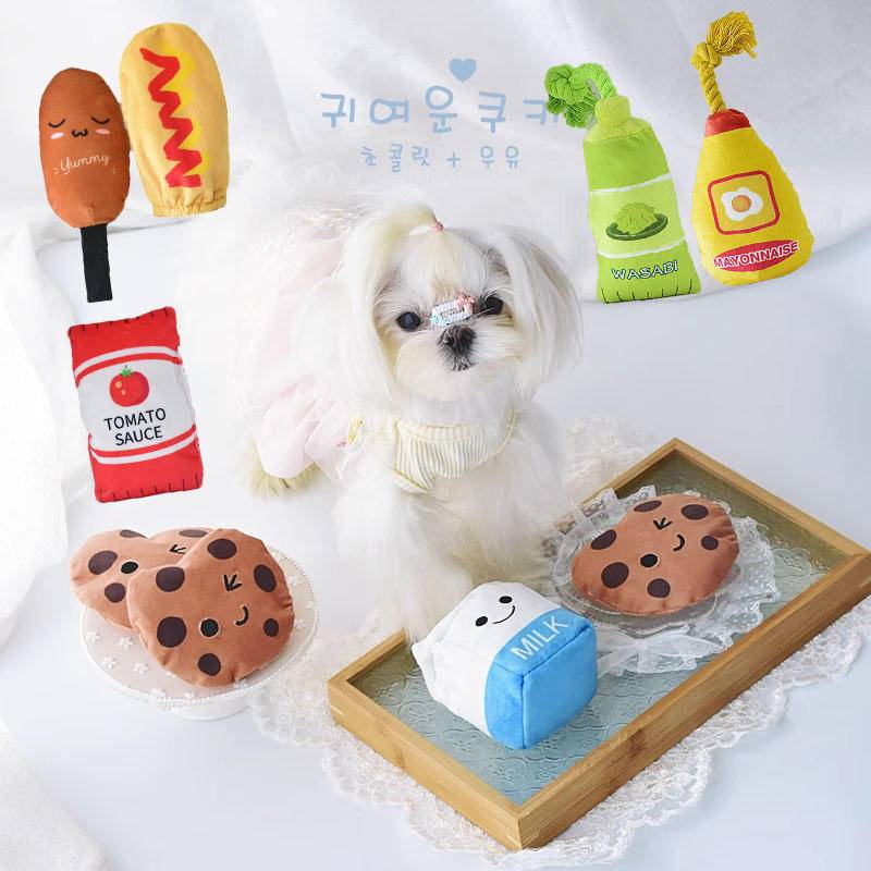 Dog Squeaky Toy Sounding Interactive Banana Carrot Puppy Chew Plush Toy ...