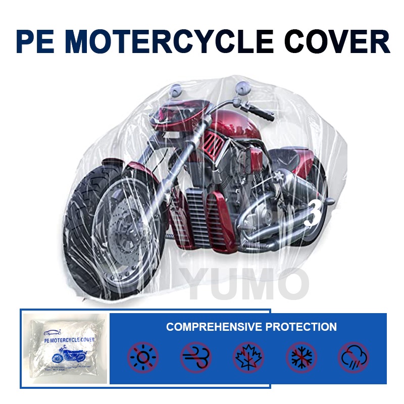 Motorcycle Cover, Clear Plastic Moped Cover Waterproof Protection Dust ...
