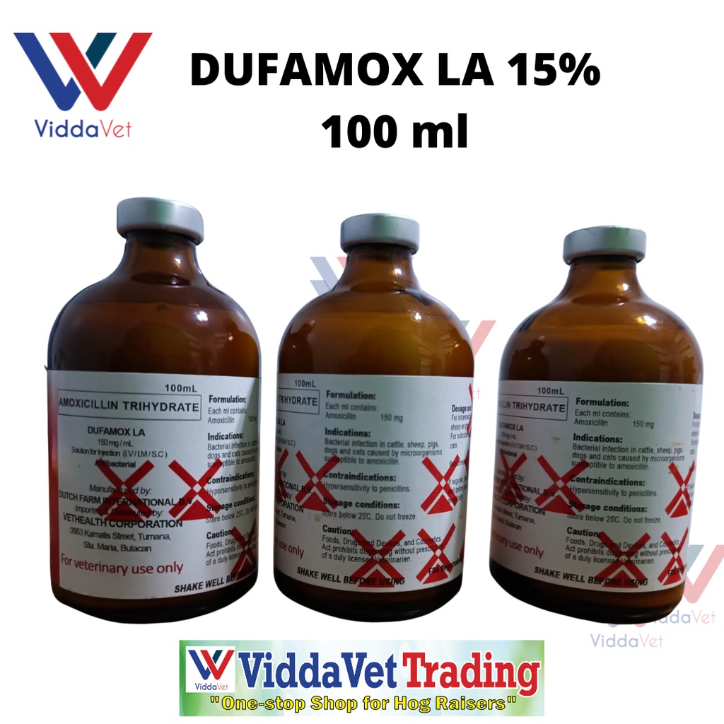Dufamox LA 100ml for livestock animals pigs goat sheep cattle amox la ...