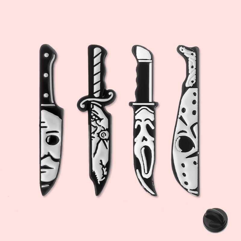 Horror Movie Enamel Pins Scream Ghost Face Friday Michael Brooch Badges ...